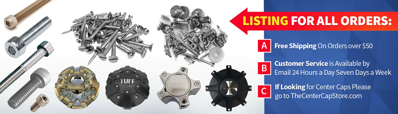Center Cap Screws for All Aftermarket Wheels and Rims